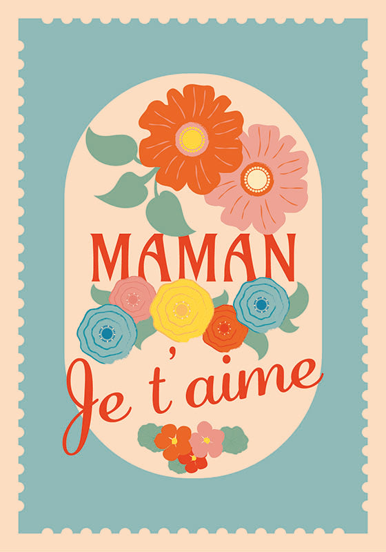 Carte Postale MAMAN, Je t'aime - Julie Roubergue